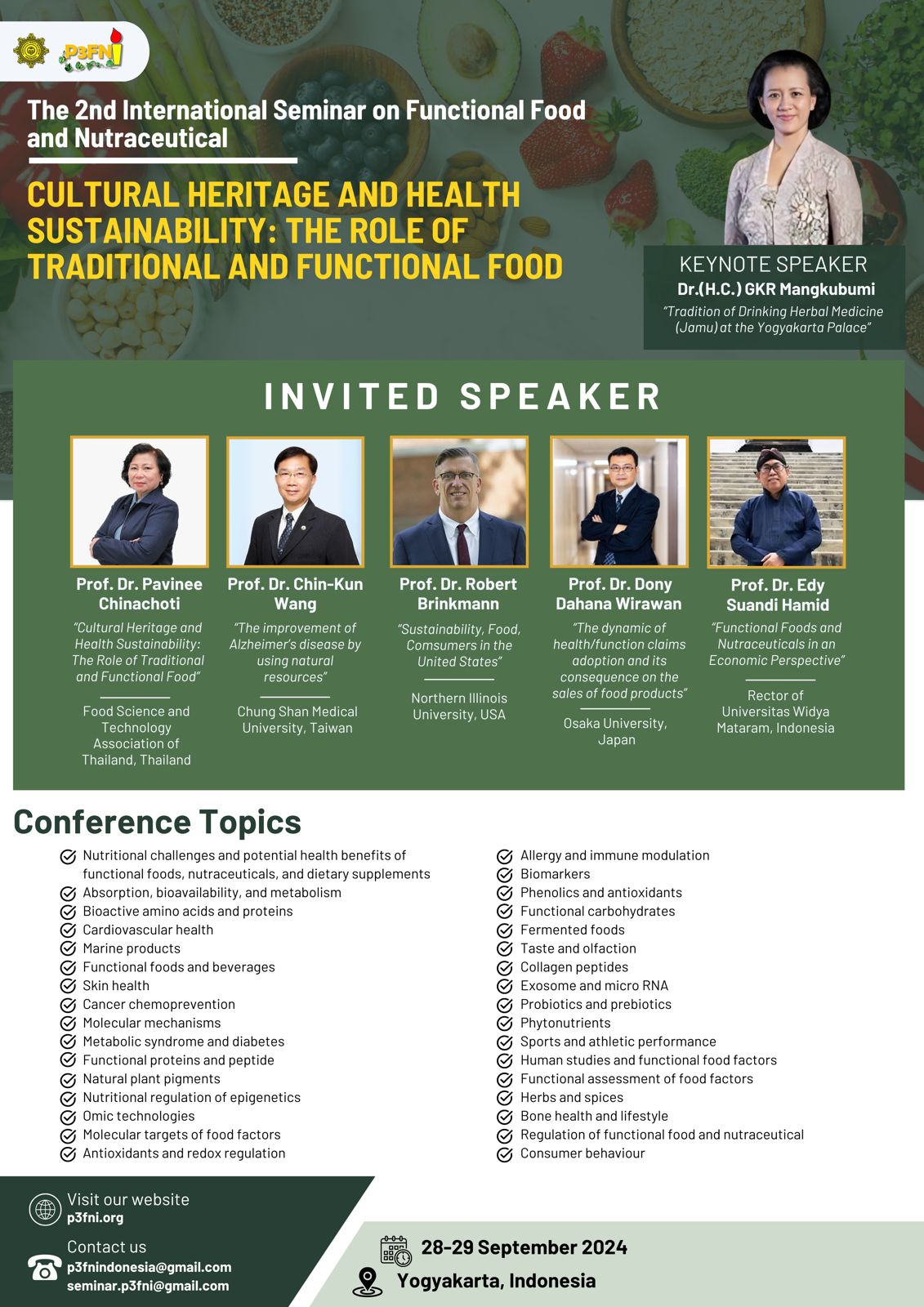 The 2nd International Seminar on Functional Food and Nutraceutical - P3FNI